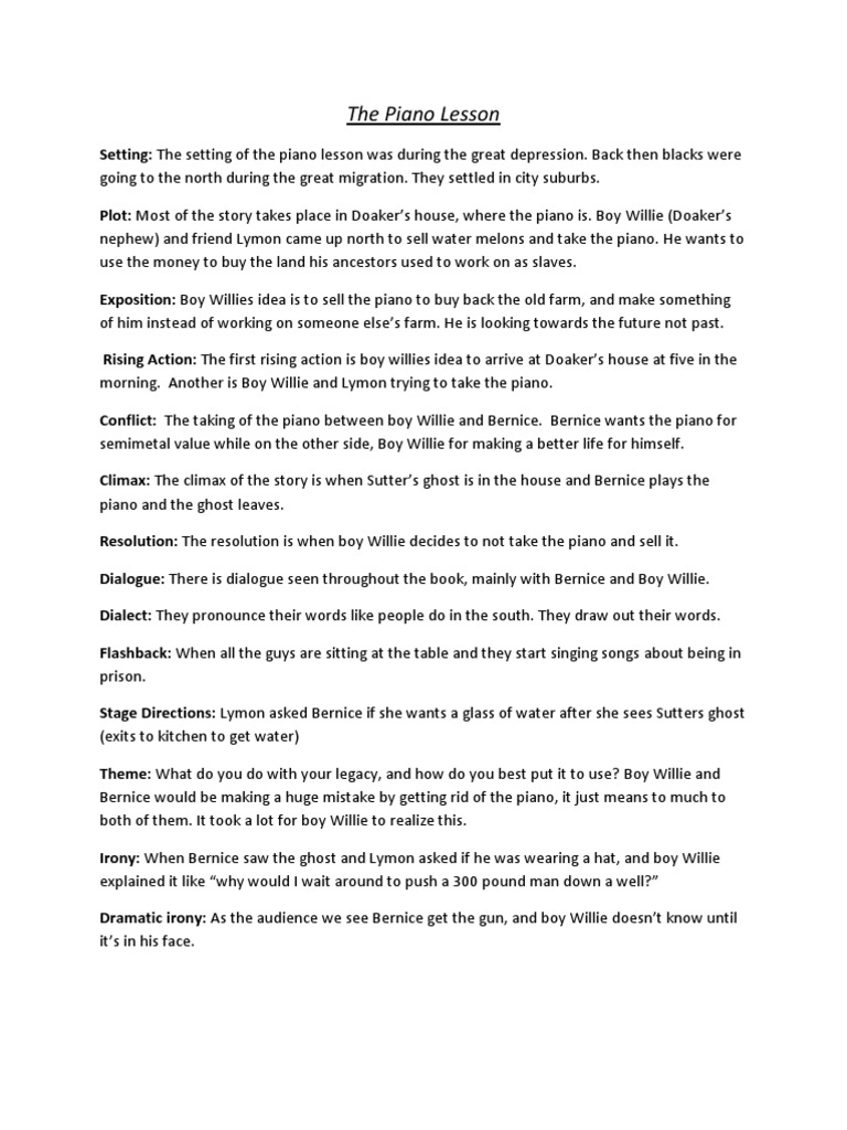 The Piano Lesson | PDF | Irony | Piano