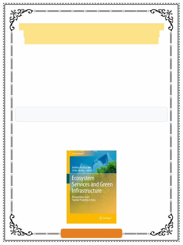 Ecosystem Services and Green Infrastructure: Perspectives from Spatial ...