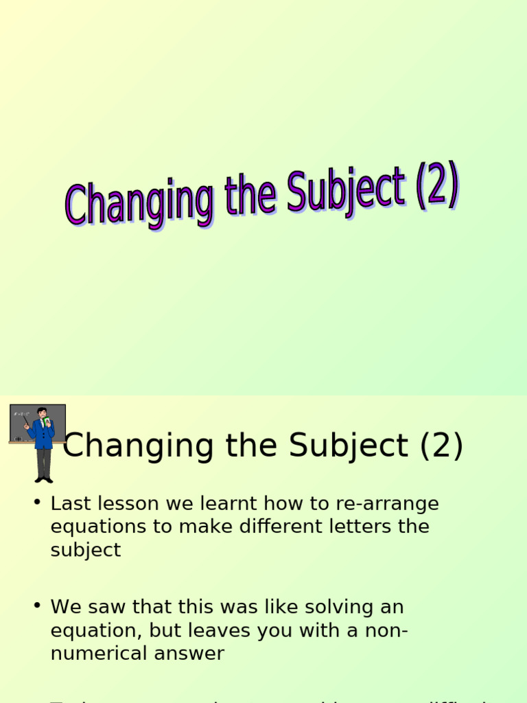 2) Changing the Subject - Harder | PDF | Mathematics | Algebra