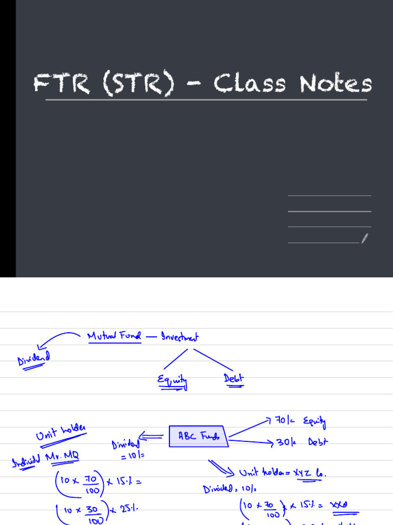 Mutual Fund Investment Class Notes | PDF | Dividend | Money