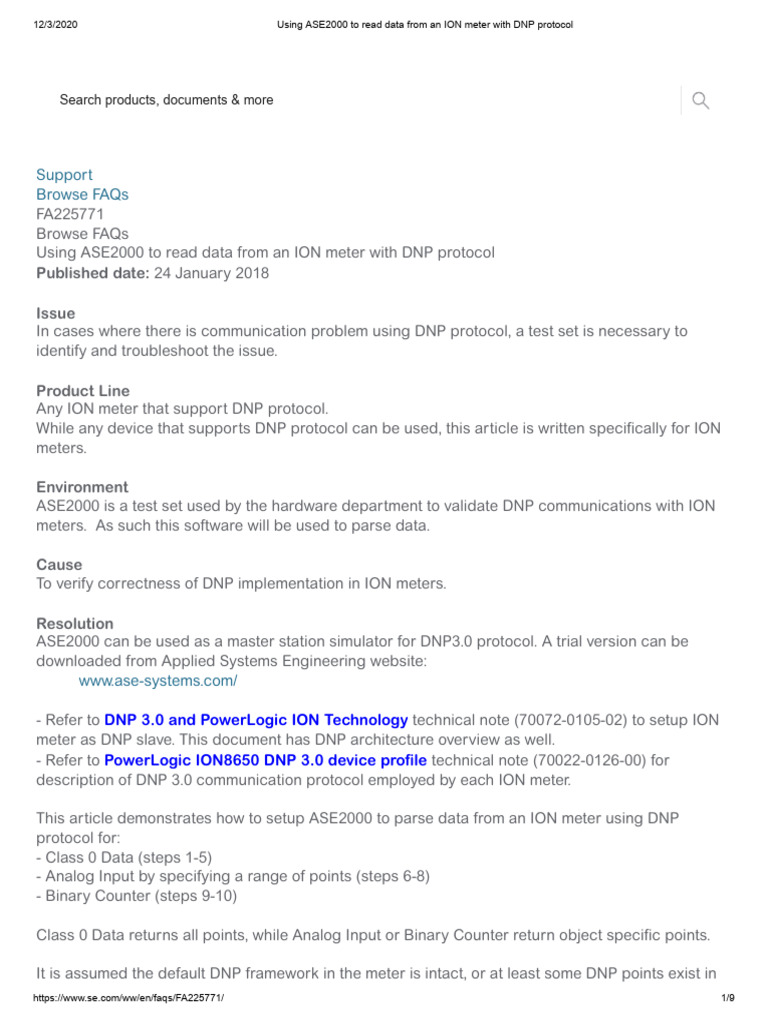 Using ASE2000 To Read Data From An ION Meter With DNP Protocol | PDF | Computer Science ...
