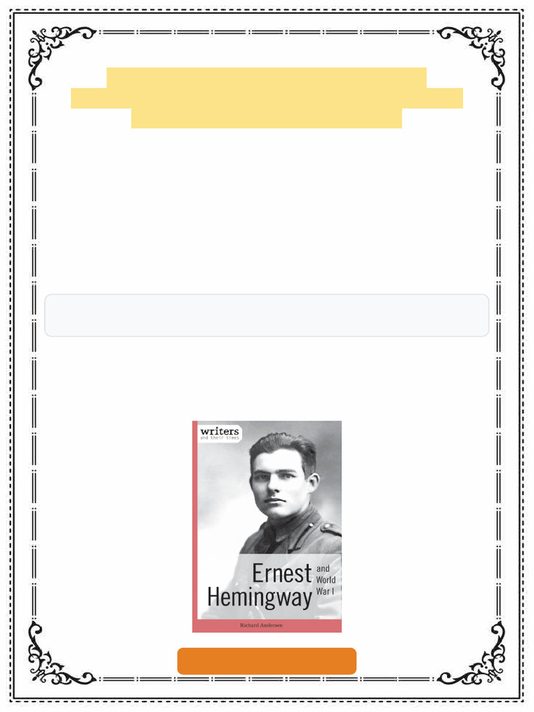 Ernest Hemingway and World War I 1st Edition Richard Andersen ebook ...