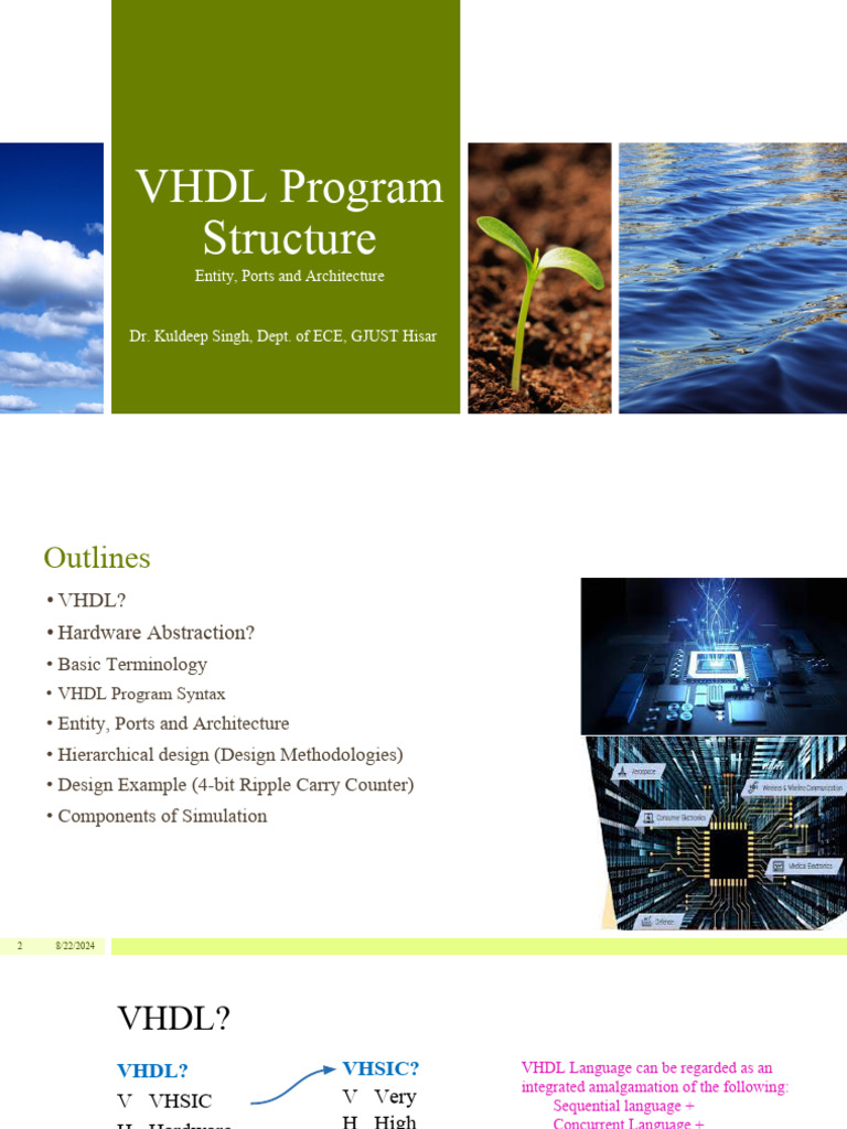 Lect3-DSD VHDL Program Structure - 052158 | PDF | Vhdl | Computing