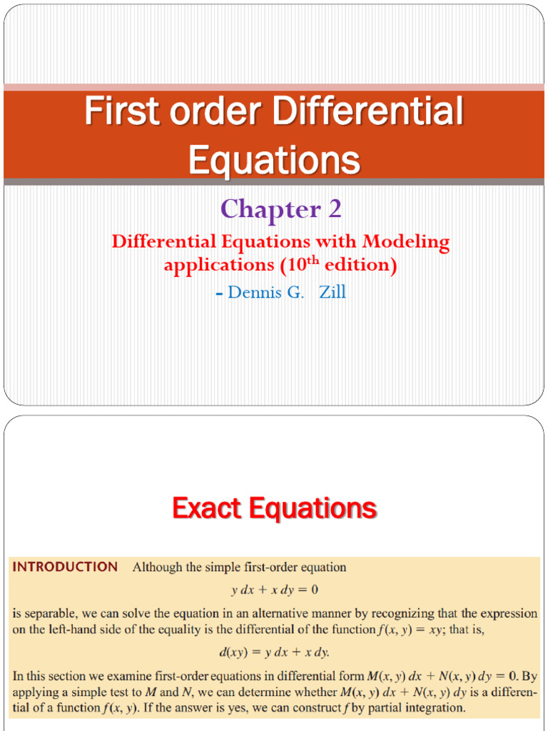 Topic 2(c)_First Order ODE_Exact DE | PDF