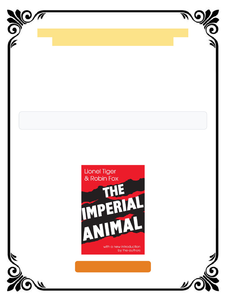 The Imperial Animal Lionel Tiger Ebook Full Digital Unlock | PDF ...