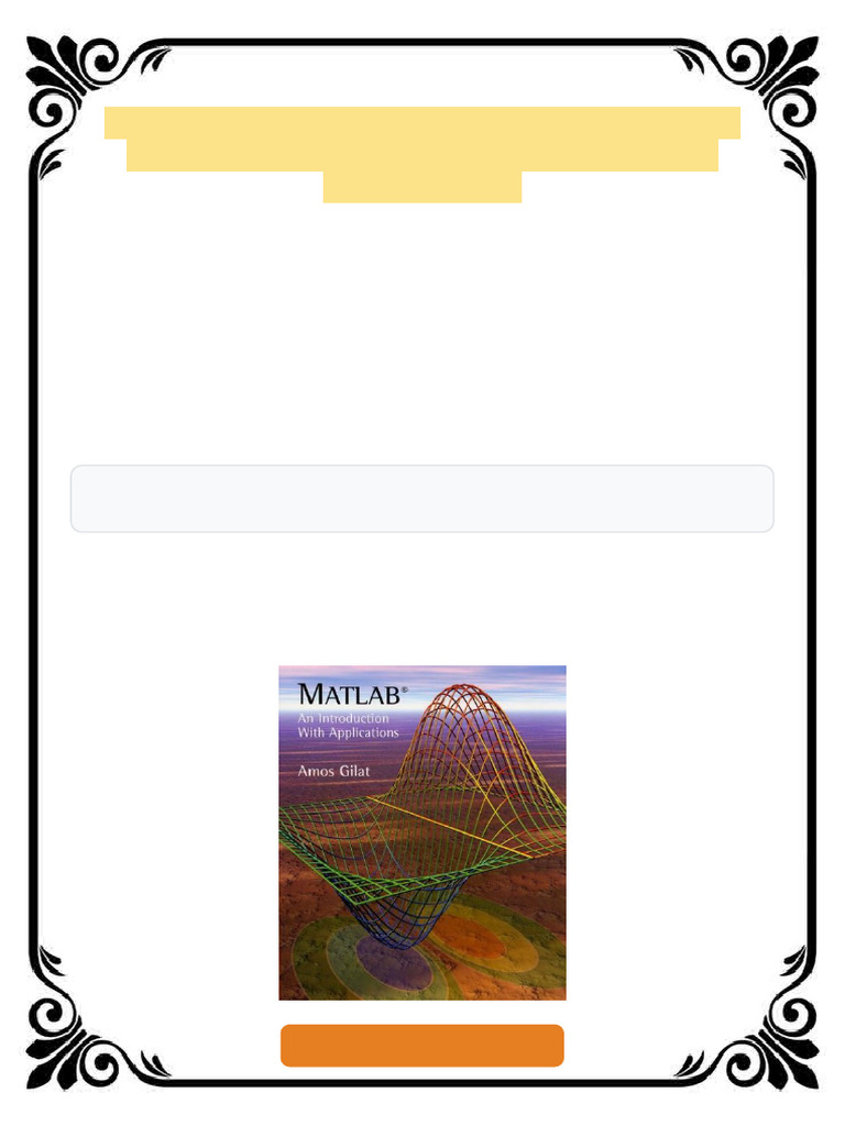 MATLAB An Introduction with Applications 1st Edition Amos Gilat ebook ...