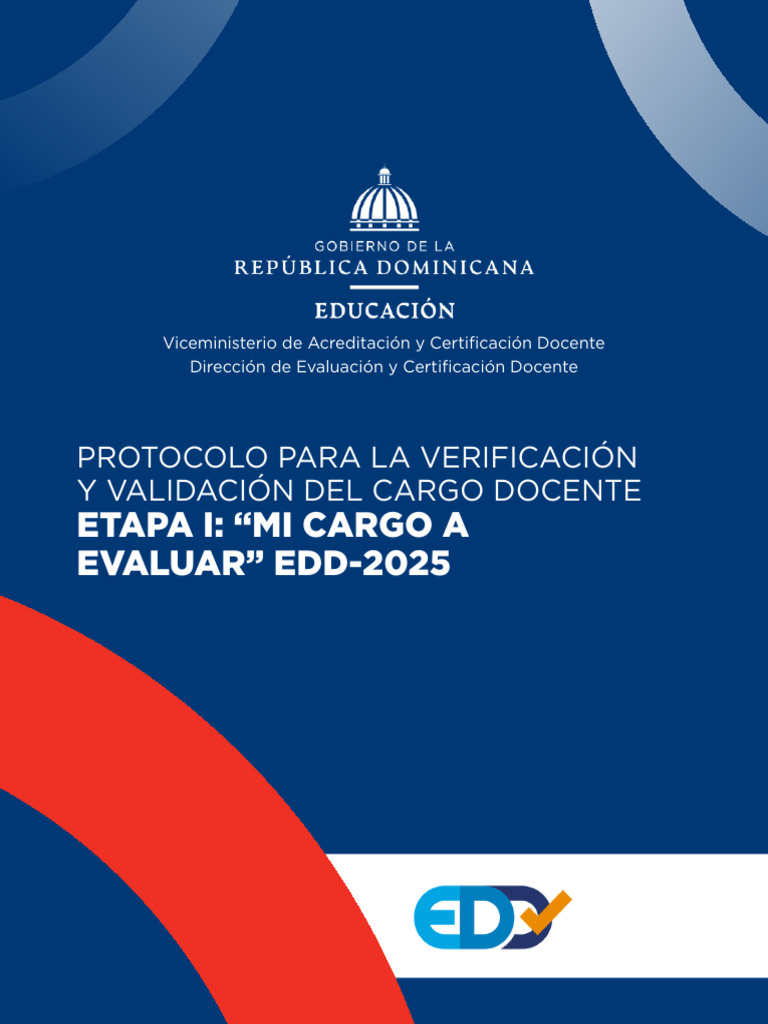 Protocolo EDD-2025: Verificación Docente | PDF | Maestros | República ...