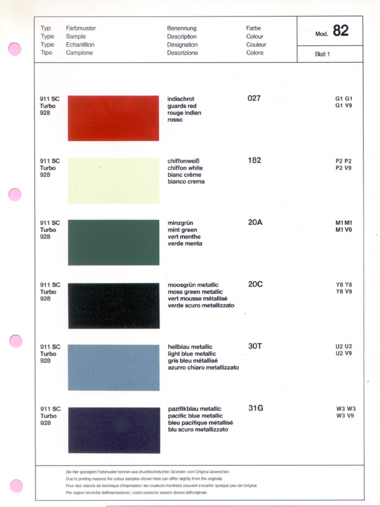 928 (1982) - Color Charts Paint Colors | PDF