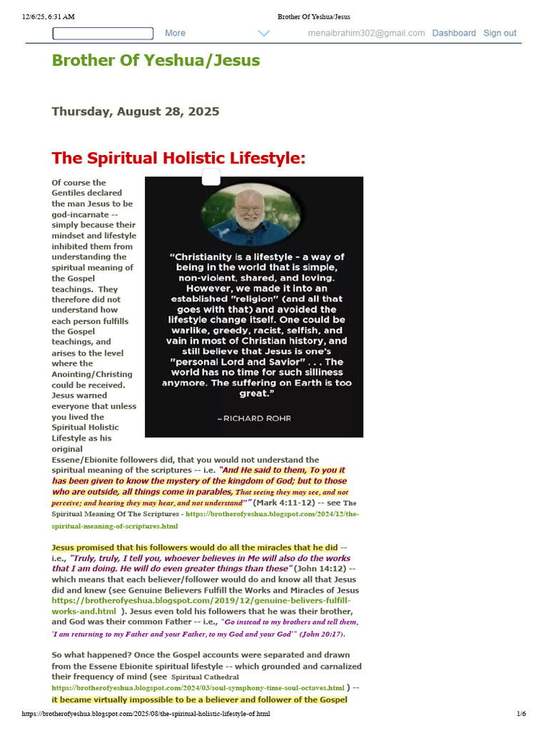 The Spiritual Holistic Lifestyle | PDF | Jesus | Abrahamic Religions