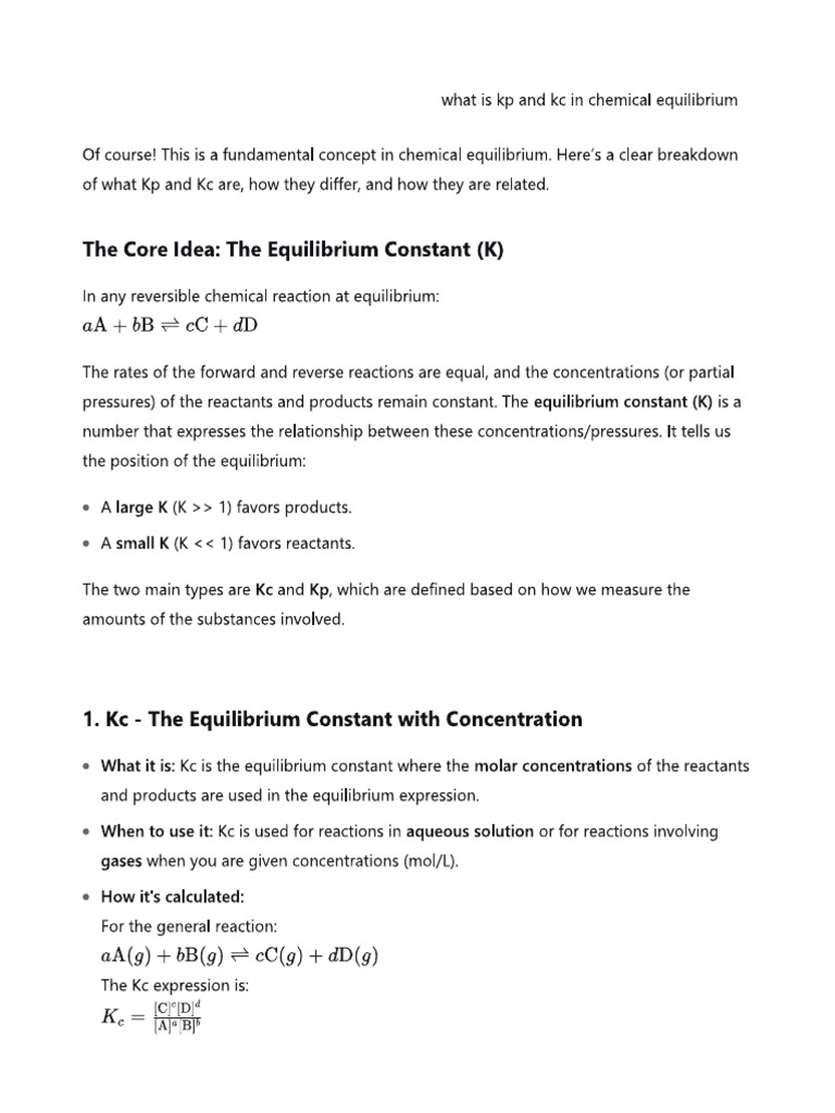 chemical equilibrium | PDF