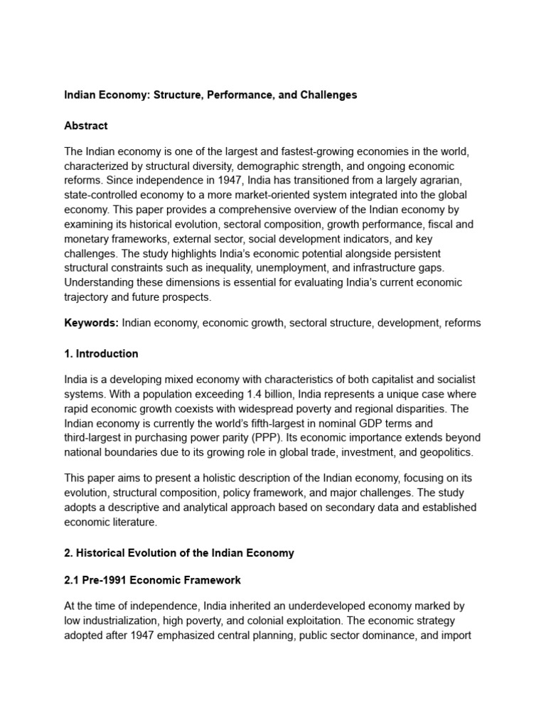 Overview of India's Economic Landscape | PDF | Economy Of India ...