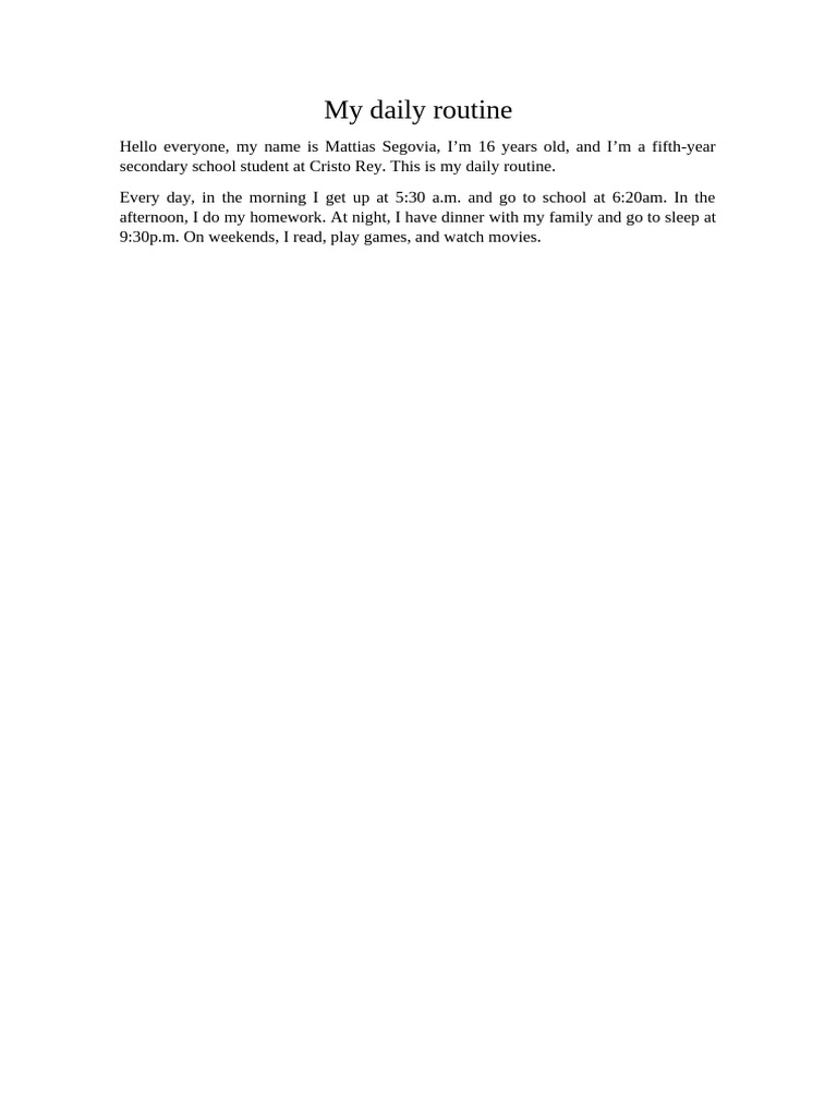 My Daily Routine - UTP | PDF
