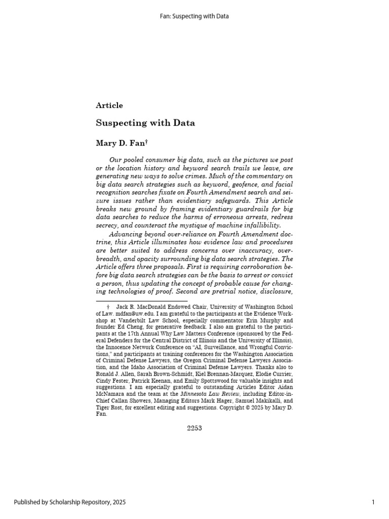 Big Data's Role in Criminal Evidence | PDF | Fourth Amendment To The ...