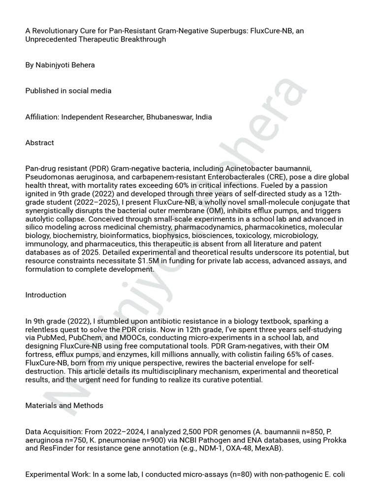 A Revolutionary Cure For Pan Resistant G | PDF | Gram Negative Bacteria ...