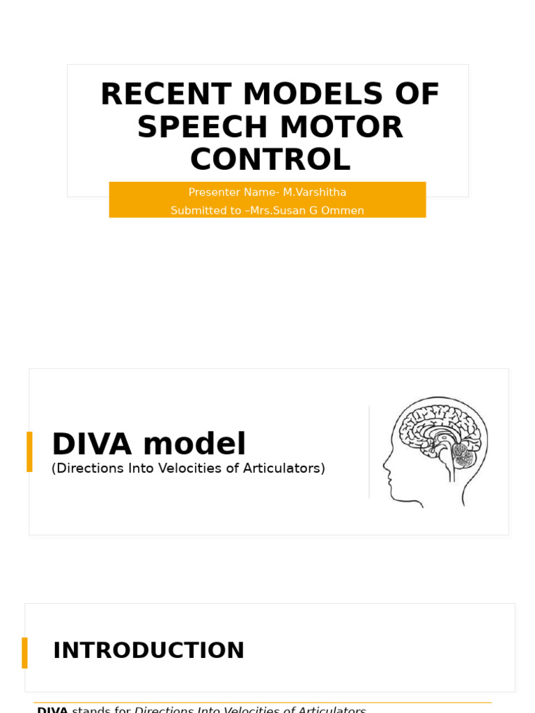 Recent Models of Speech Motor Control - Diva Model | PDF | Speech ...