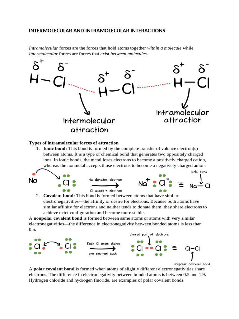 Intermolecular and Intramolecular Interactions | PDF | Intermolecular ...