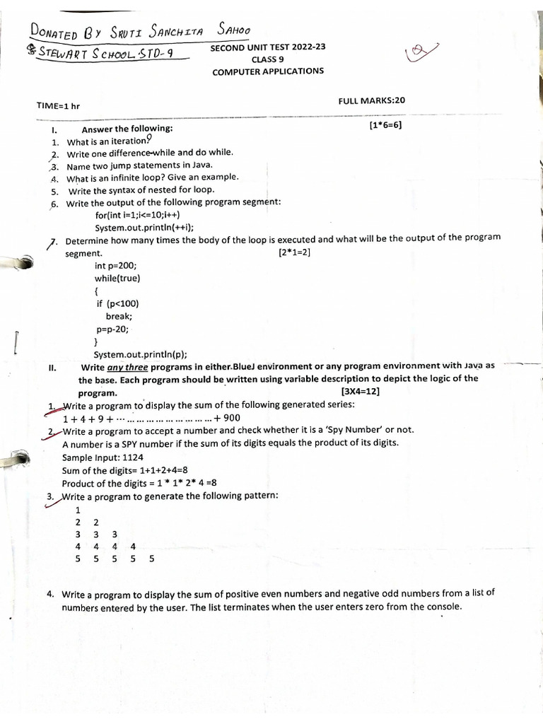 Unit Test 2 Stewart 2022-23 | PDF