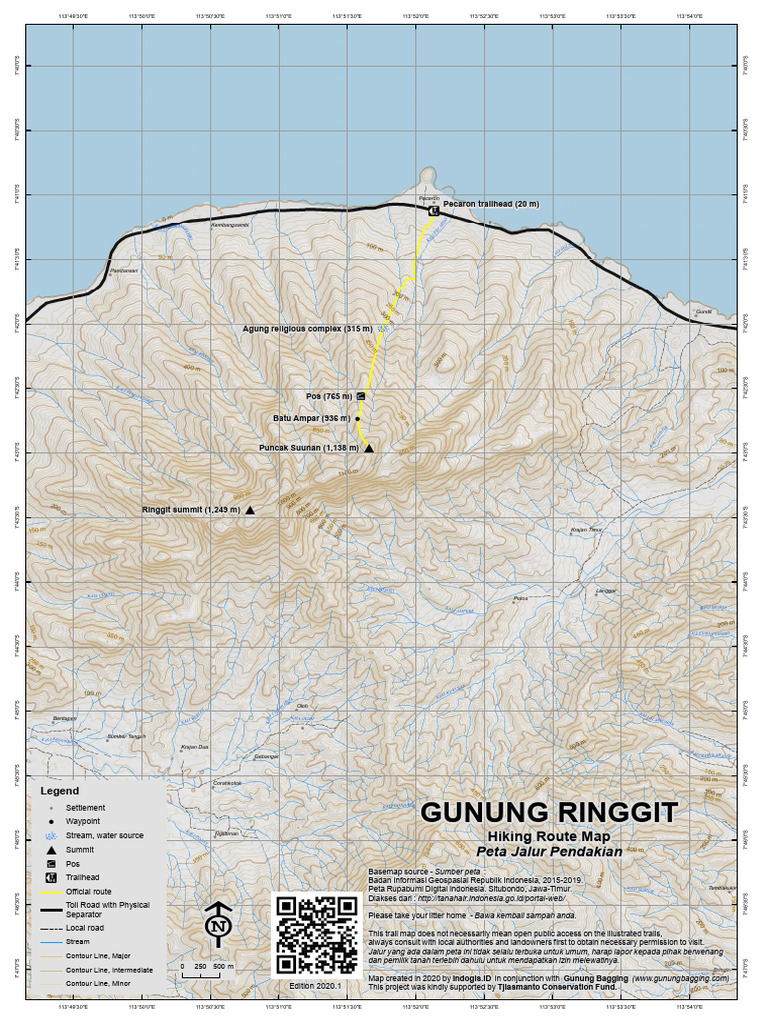 Peta Jalur Pendakian Gunung Ringgit | PDF