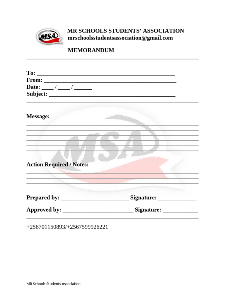 MR Schools Students Memo | PDF