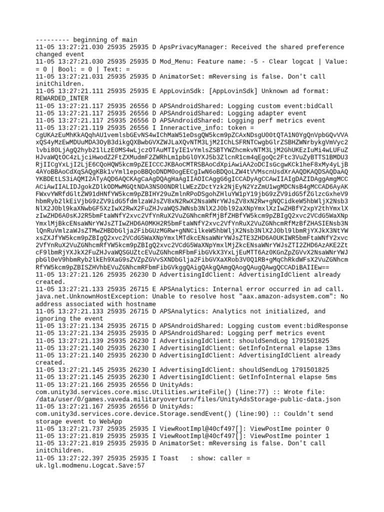 Mod Menu Log - Games - Vaveda.militaryoverturn | PDF | Computing ...