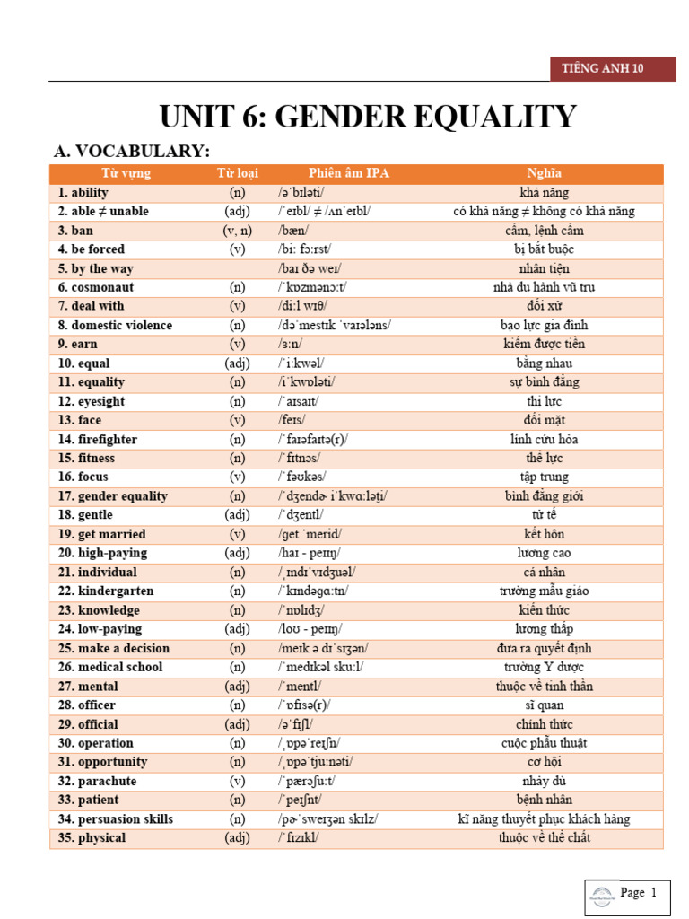 Vocab Unit 6 | PDF