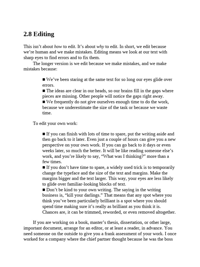 Why and How to Edit Your Writing | PDF | Part Of Speech | Noun