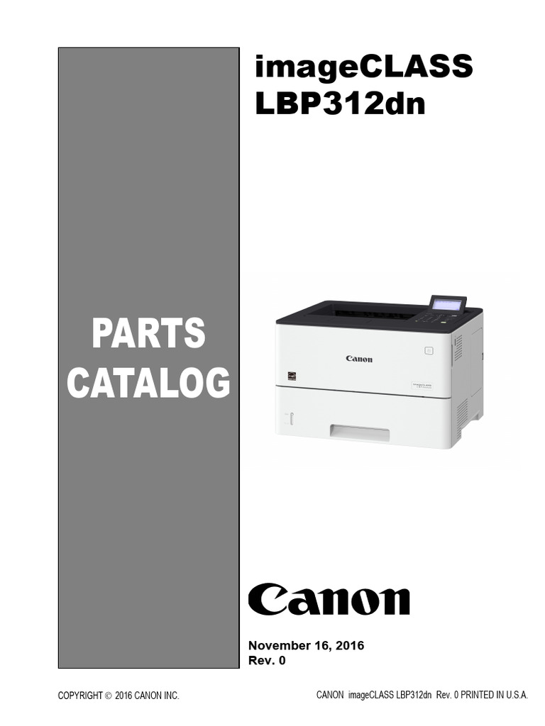 Canon imageCLASS LBP312dn Parts List | PDF | Electrical Engineering ...