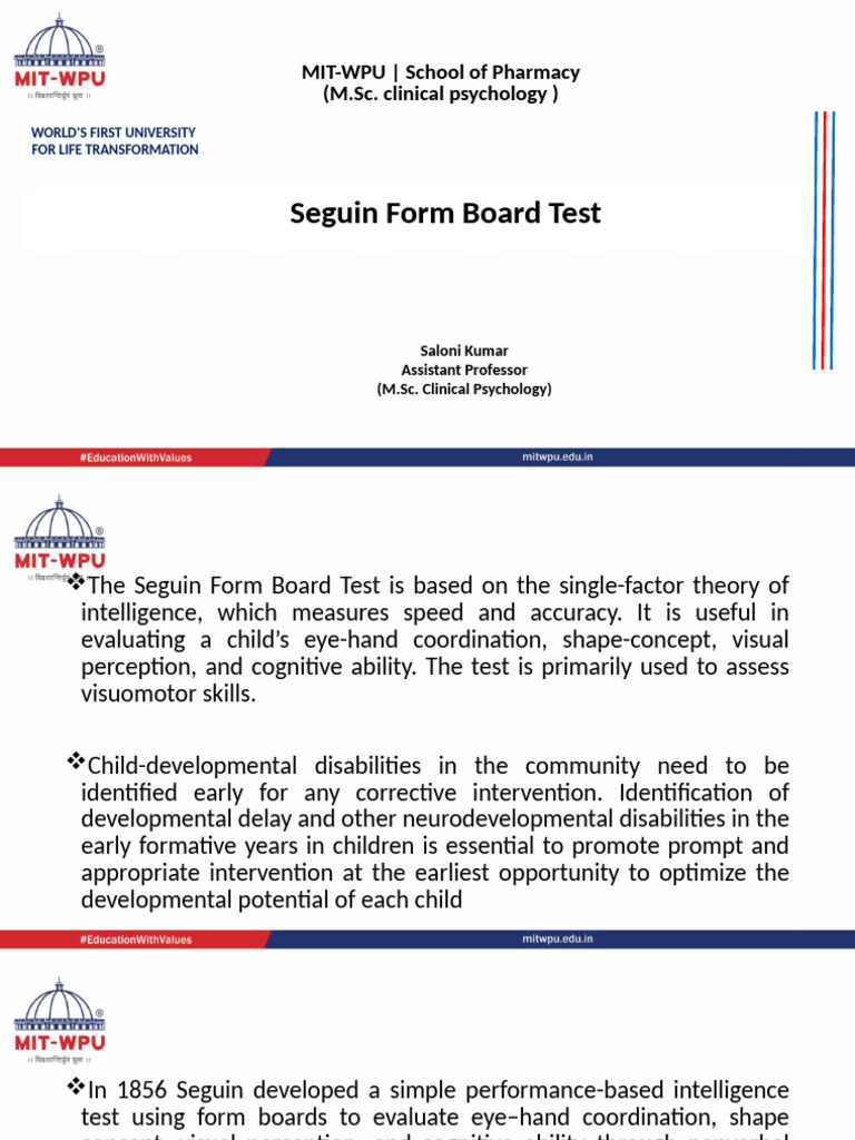 Seguin Form Board Test Overview | PDF | Intelligence | Intelligence ...