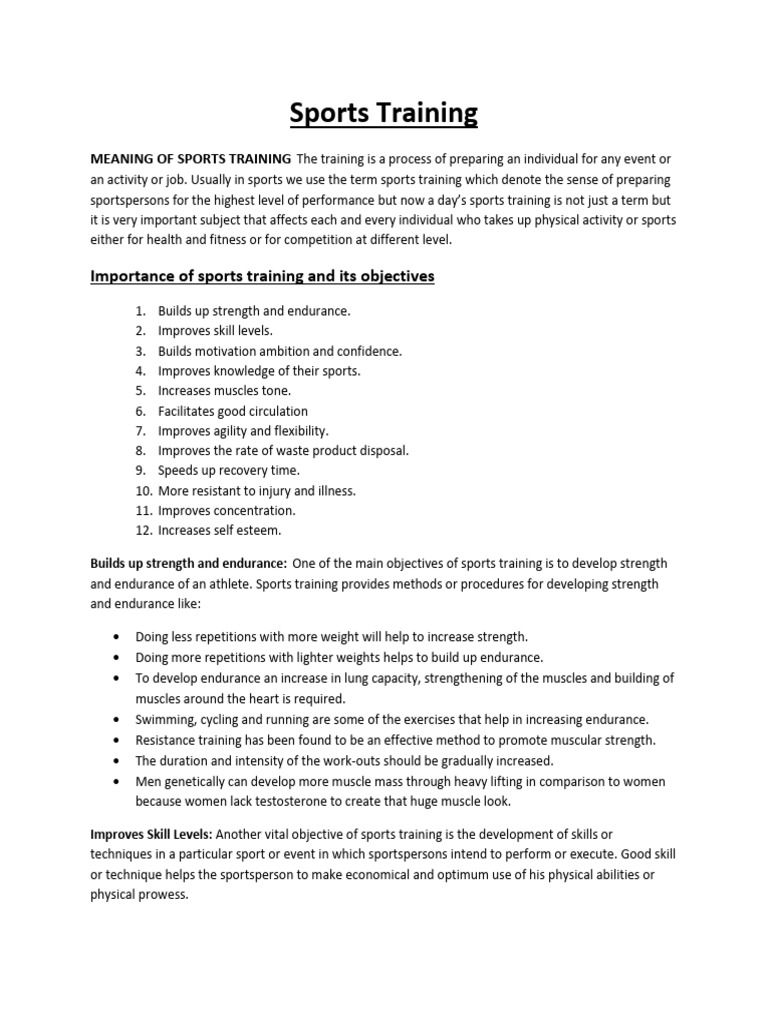Essentials of Sports Training Explained | PDF | Strength Training ...