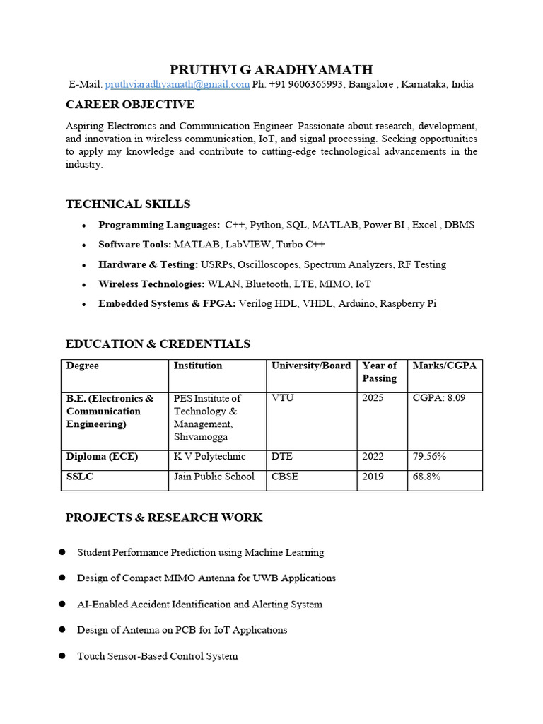 Pruthvi G A-1 | PDF