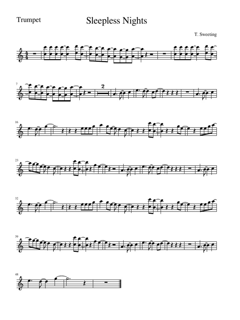 Sleepless Nights for Trumpet | PDF