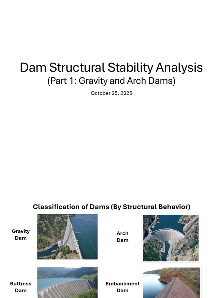 Dam Structural Stability Analysis Pt1 | PDF | Dam | Pressure