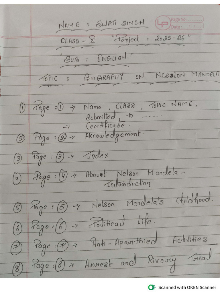 Project Work of Class 10th (English) | PDF