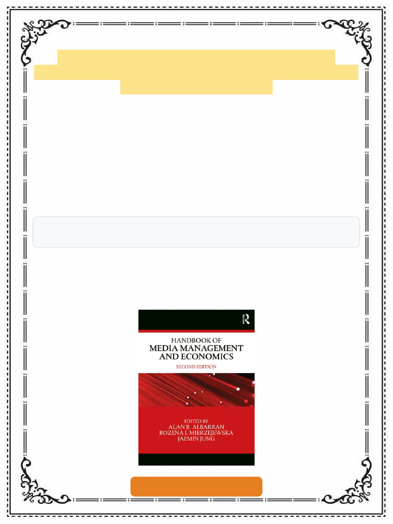Handbook of Media Management and Economics 2nd Edition Alan Albarran ...