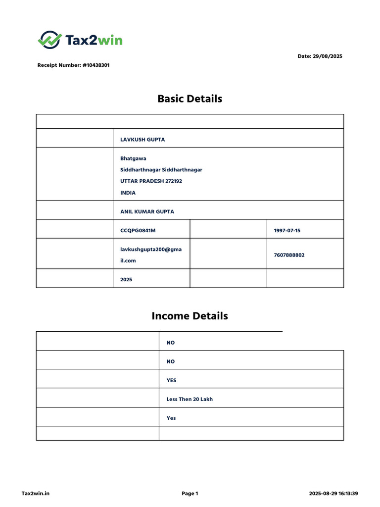 Basic Details: Personal Information | PDF