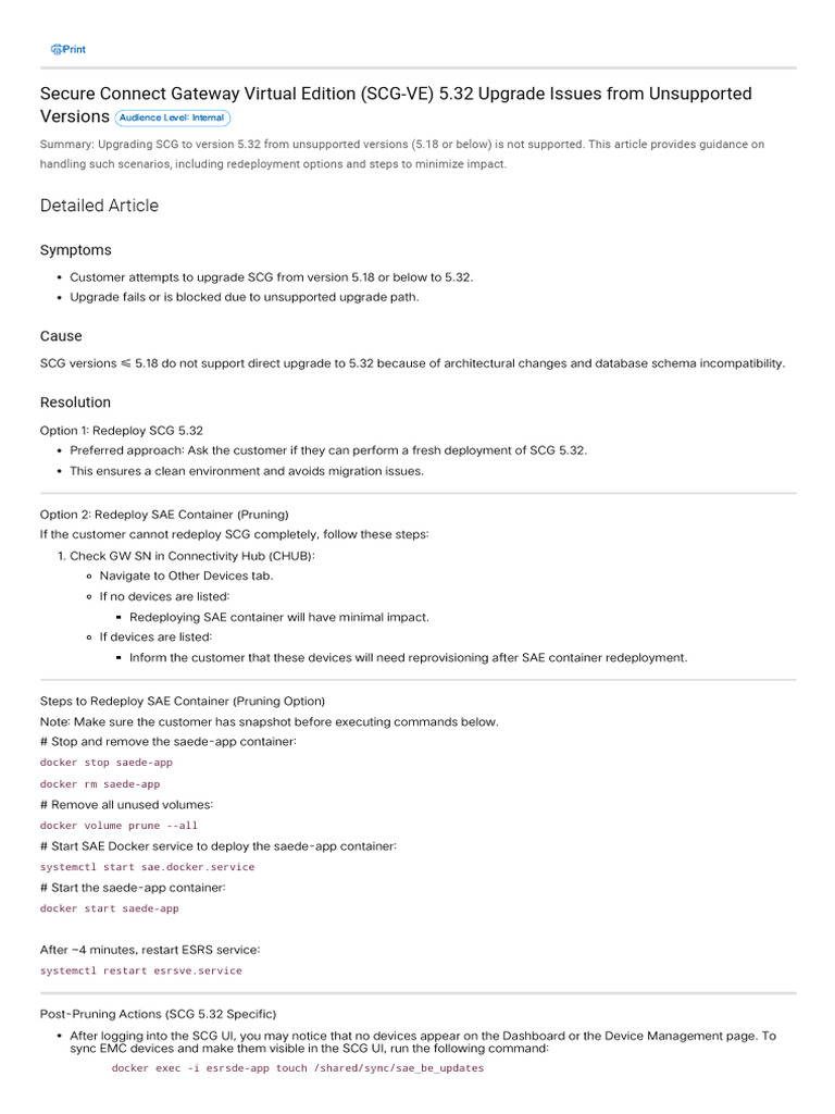 SCG-VE 5.32 Upgrade Issues Guide | PDF | Computer Science | Computer ...