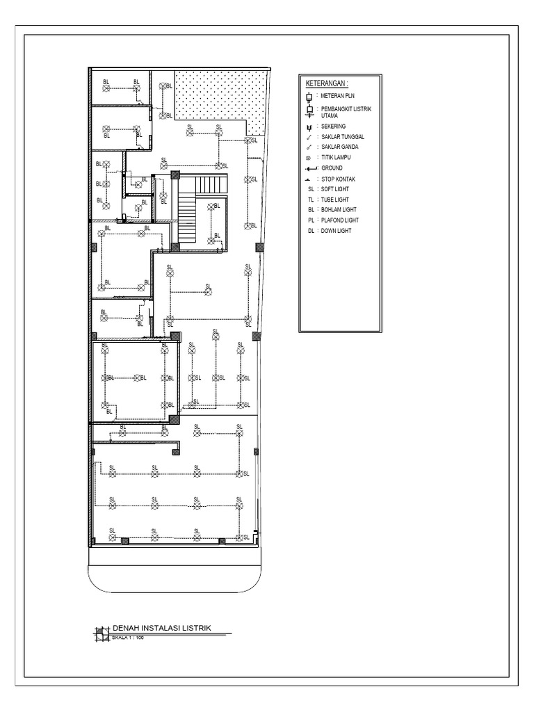 Denah Instalasi Listrik 1:100 | PDF