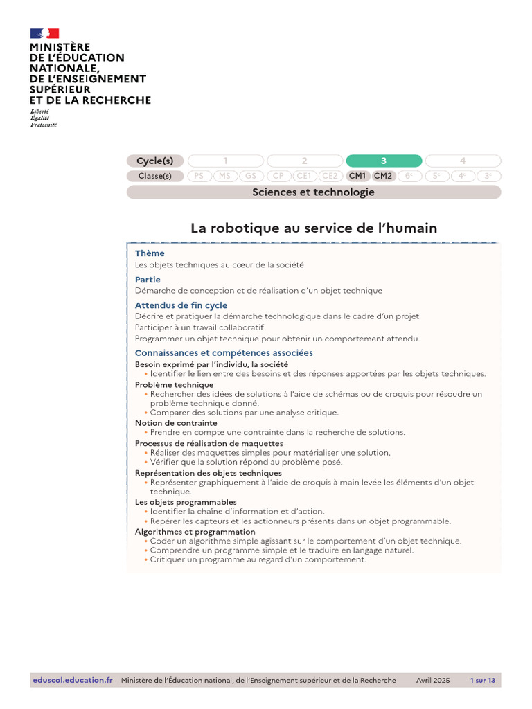 Robotique et incendies : projet éducatif | PDF | Programmation ...