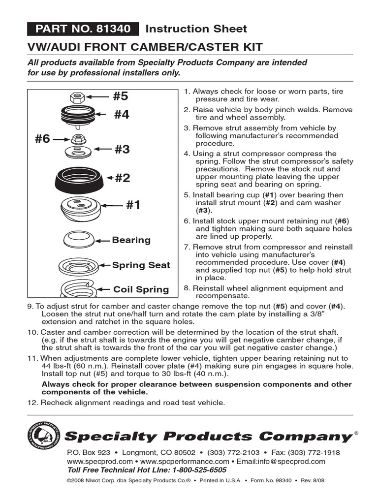 81340-INS_WEB_SPC_Camber_plate | PDF | Vehicles | Vehicle Technology