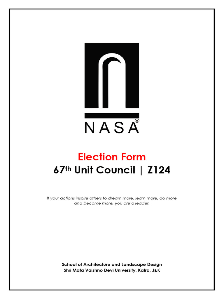67th Unit Council Election Form | PDF | Psychology | Social Psychology