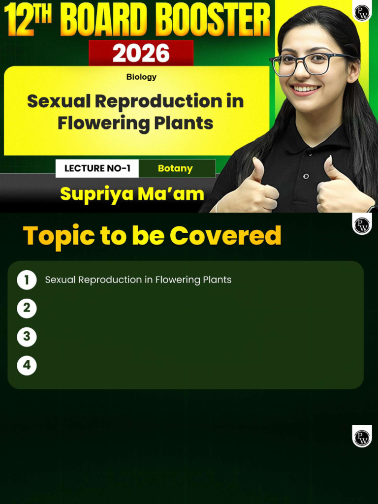 Botany - Sexual Reproduction in Flowering Plants 01: Class Notes - 12TH ...