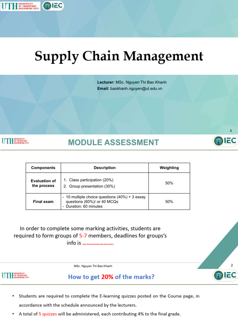 IEC SCM Slide Full Students Compressed | PDF | Supply Chain Management | Supply Chain