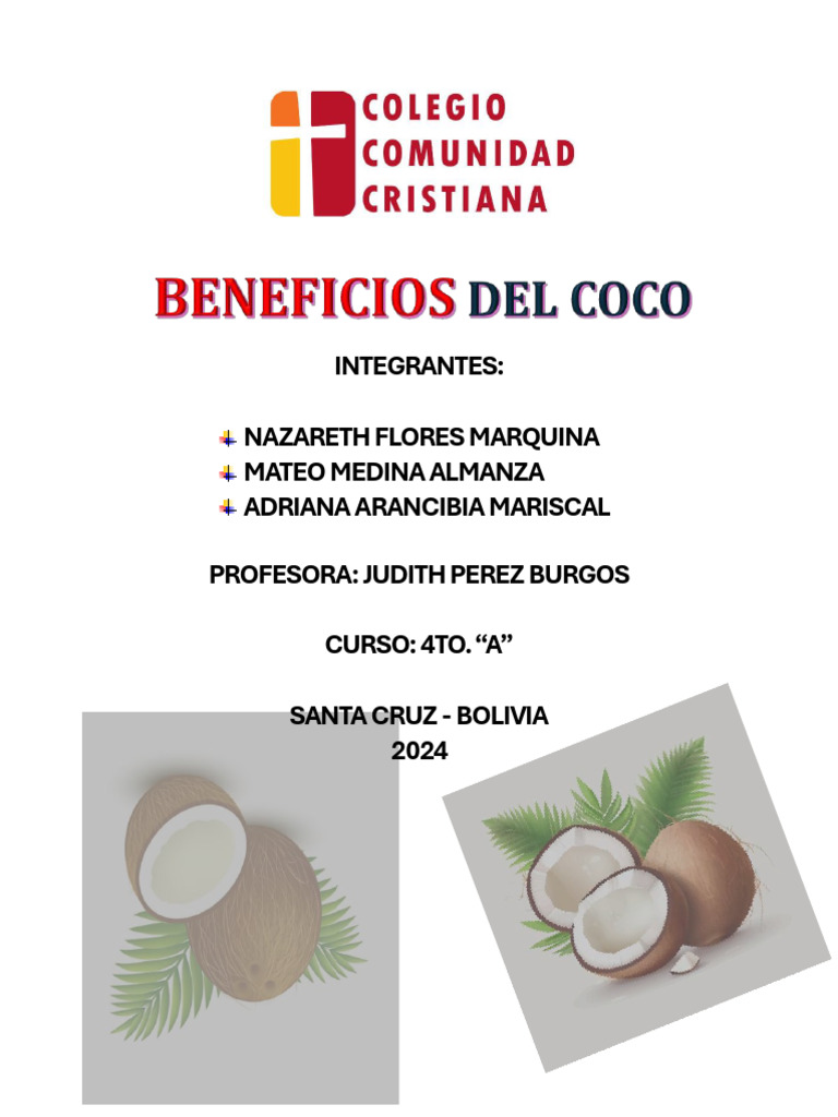 Informe Beneficios Del Coco | PDF | Coco | Nutrientes