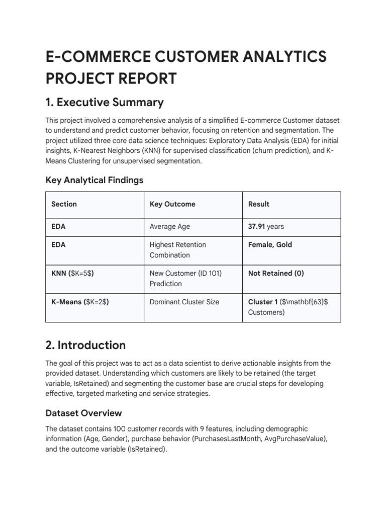 Create Me A Project Report On Docs | PDF | Cluster Analysis | Market ...