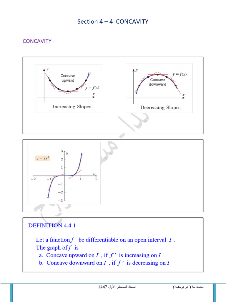 Section 4 4 Concavity | PDF | Analysis | Functions And Mappings