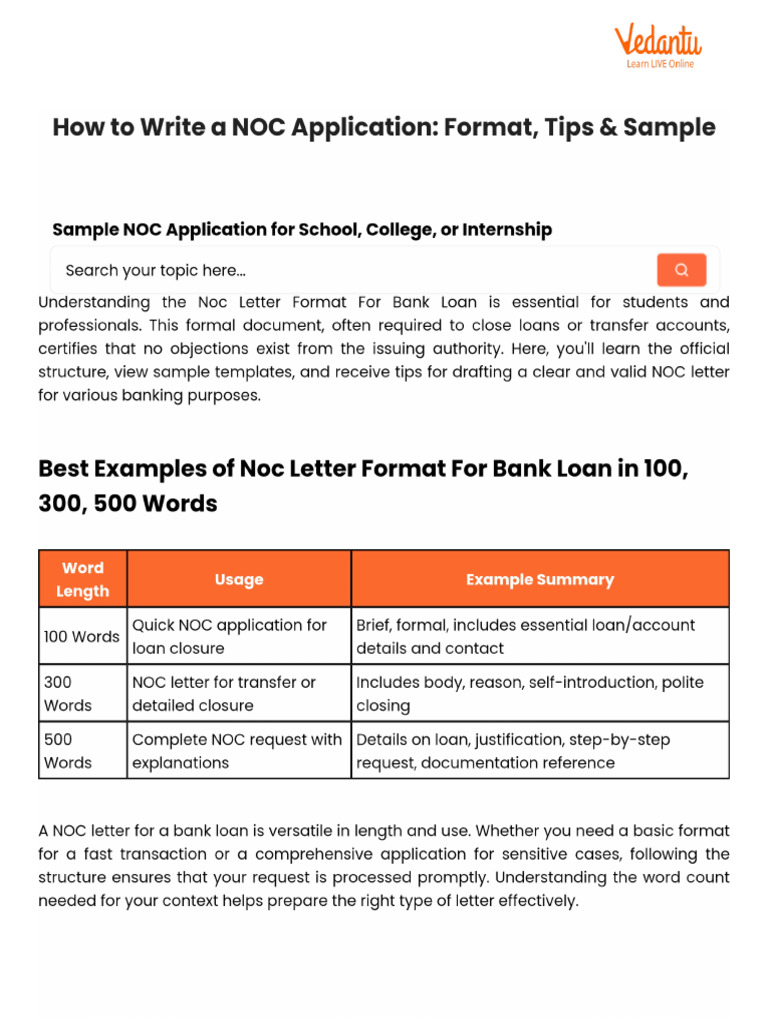 How To Write A NOC Application - Format, Tips & Sample | PDF