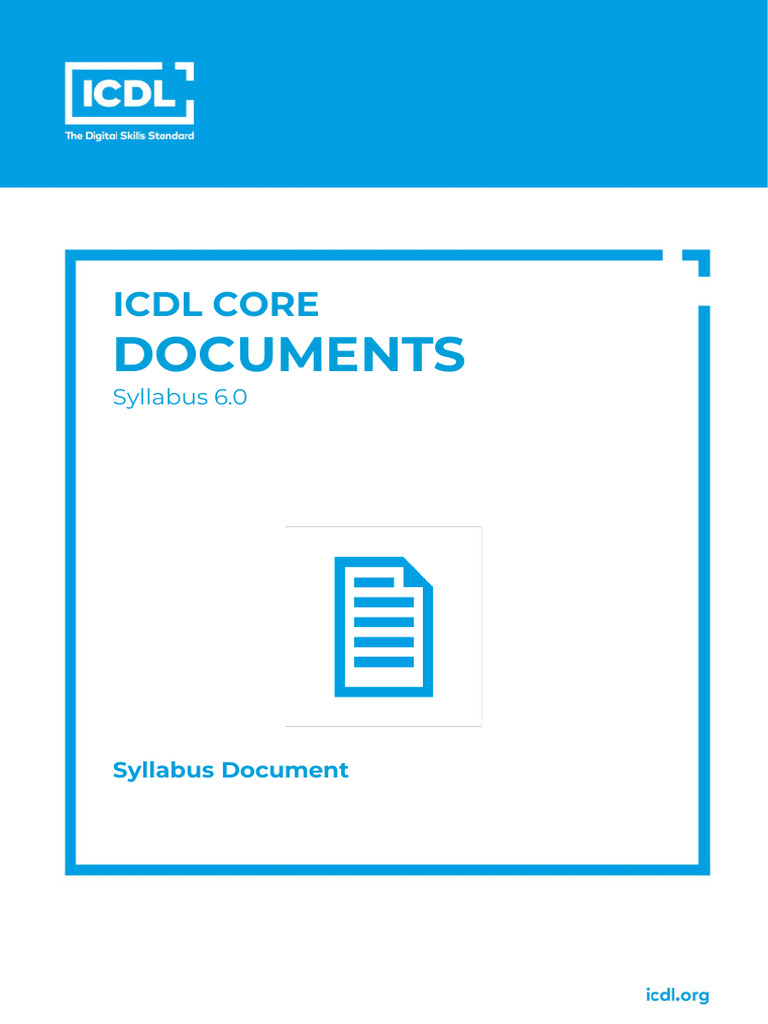 ICDL Documents Syllabus 6.0 1 | PDF | Paragraph | Software
