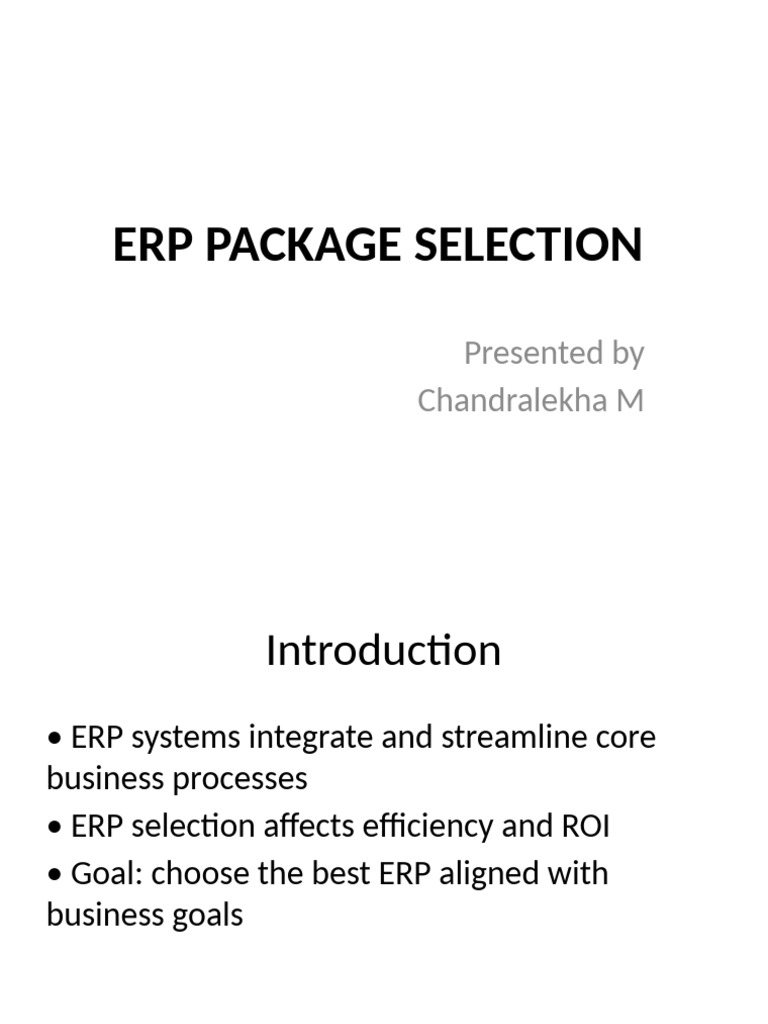 ERP Package Selection Polished | PDF