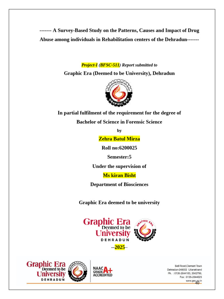 Template of B.sc. Forensic Science Project I 2025 New 1 | PDF ...