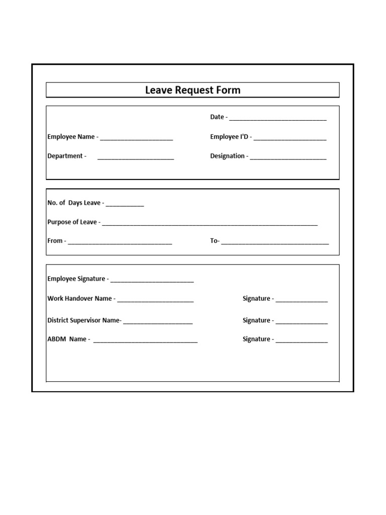 Employee Leave Request Form | PDF